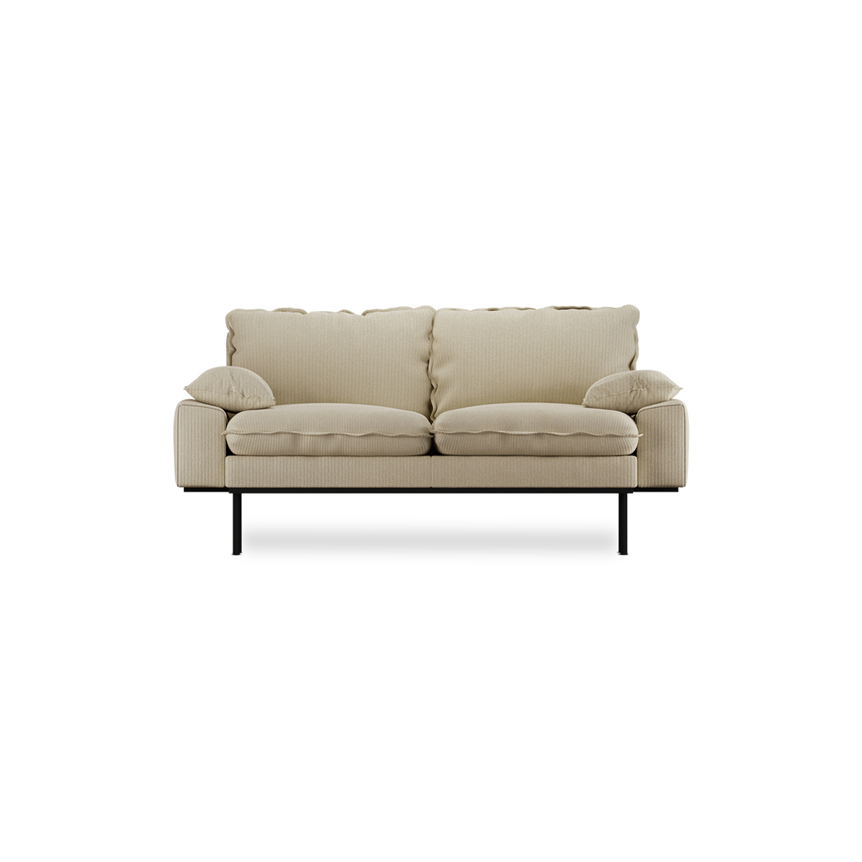 Retro sofa: 2-seats, corduroy rib, hay | HKLIVING