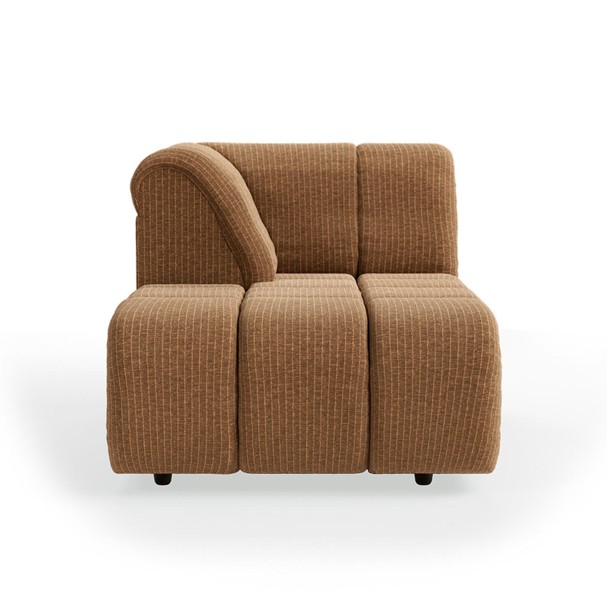 Wave couch: element left divan, corduroy velvet, aged gold | HKLIVING
