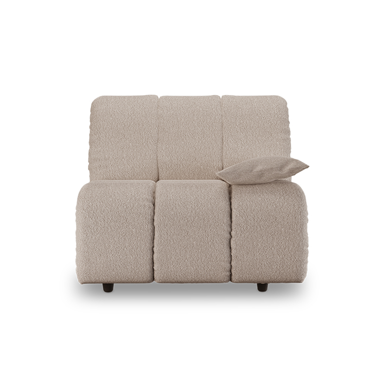 Wave couch: element right low arm, boucle taupe | HKLIVING