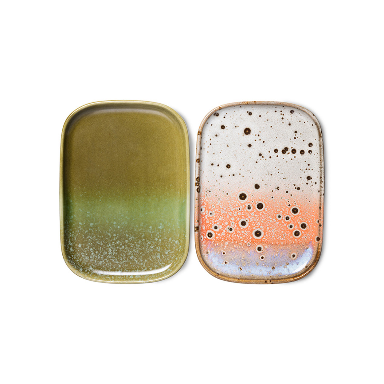 70s ceramics: small trays, atlas (set of 2) | HKLIVING