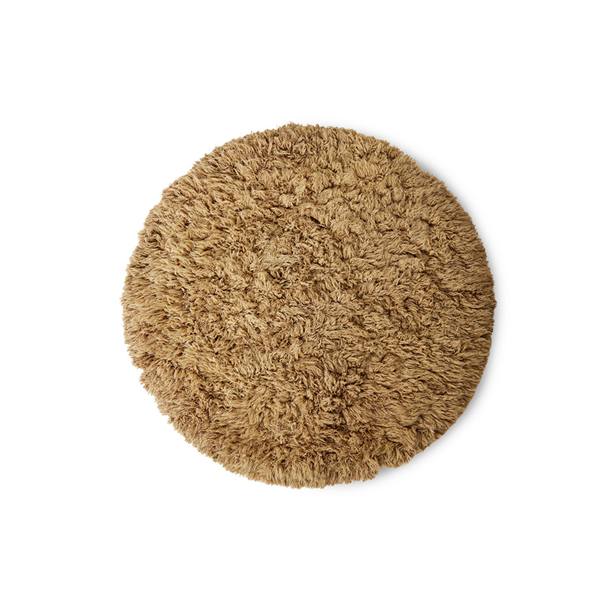 Fluffy round rug caramel (200x200cm) | HKLIVING